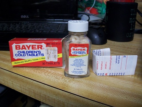 VINTAGE NOS BAYER CHILDREN'S ORANGE FLAVORED CHEWABLE COLD TABLETS ...