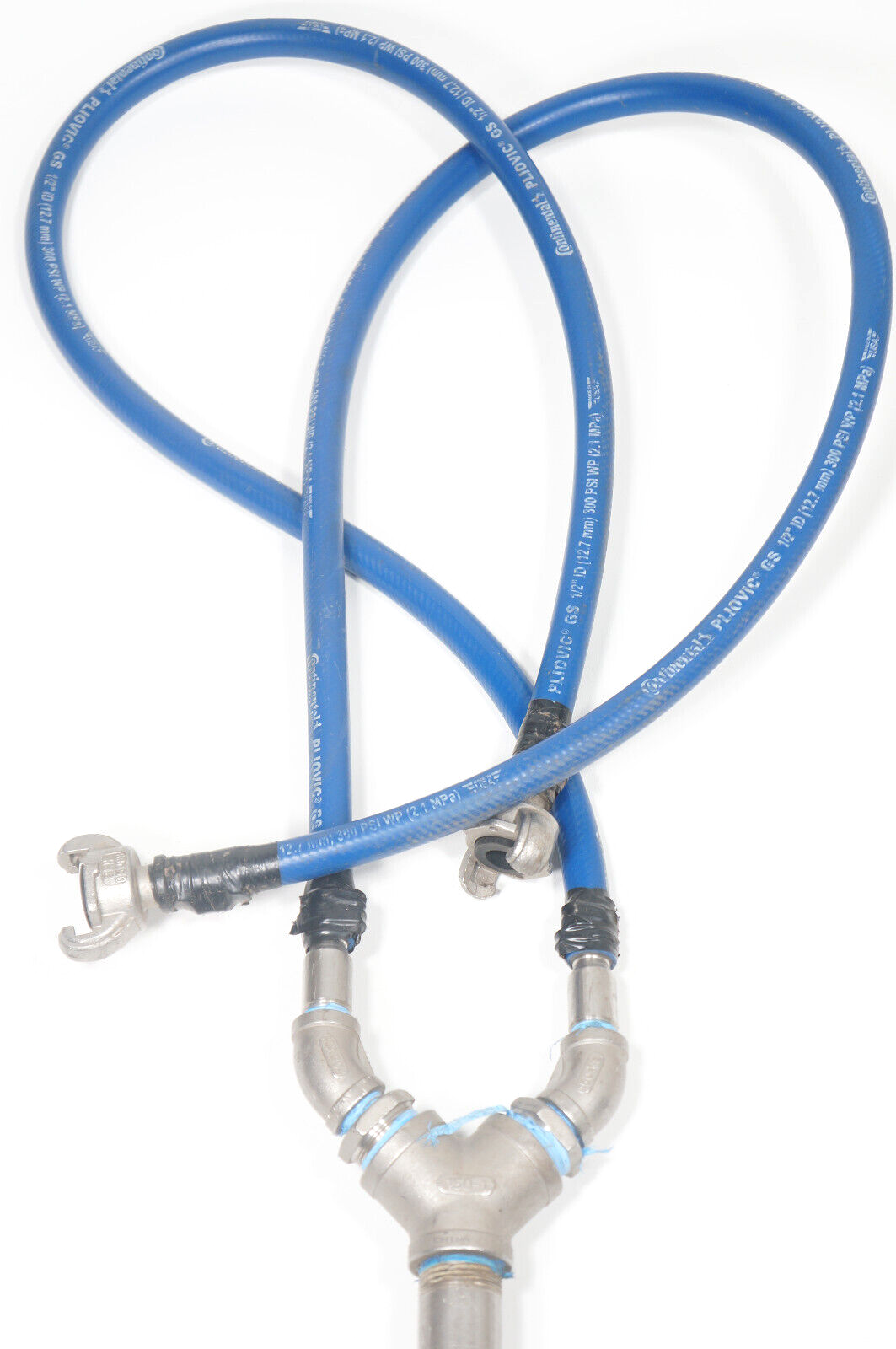 1" NPT Stainless Steel WYE Splitter Fitting 1/2" 5 Foot Hose Chicago ...