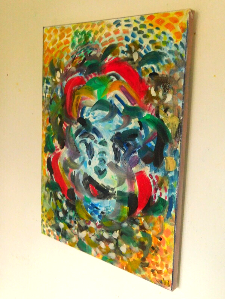 Original abstract mixed media painting, signed by Nalan Laluk: "The ...