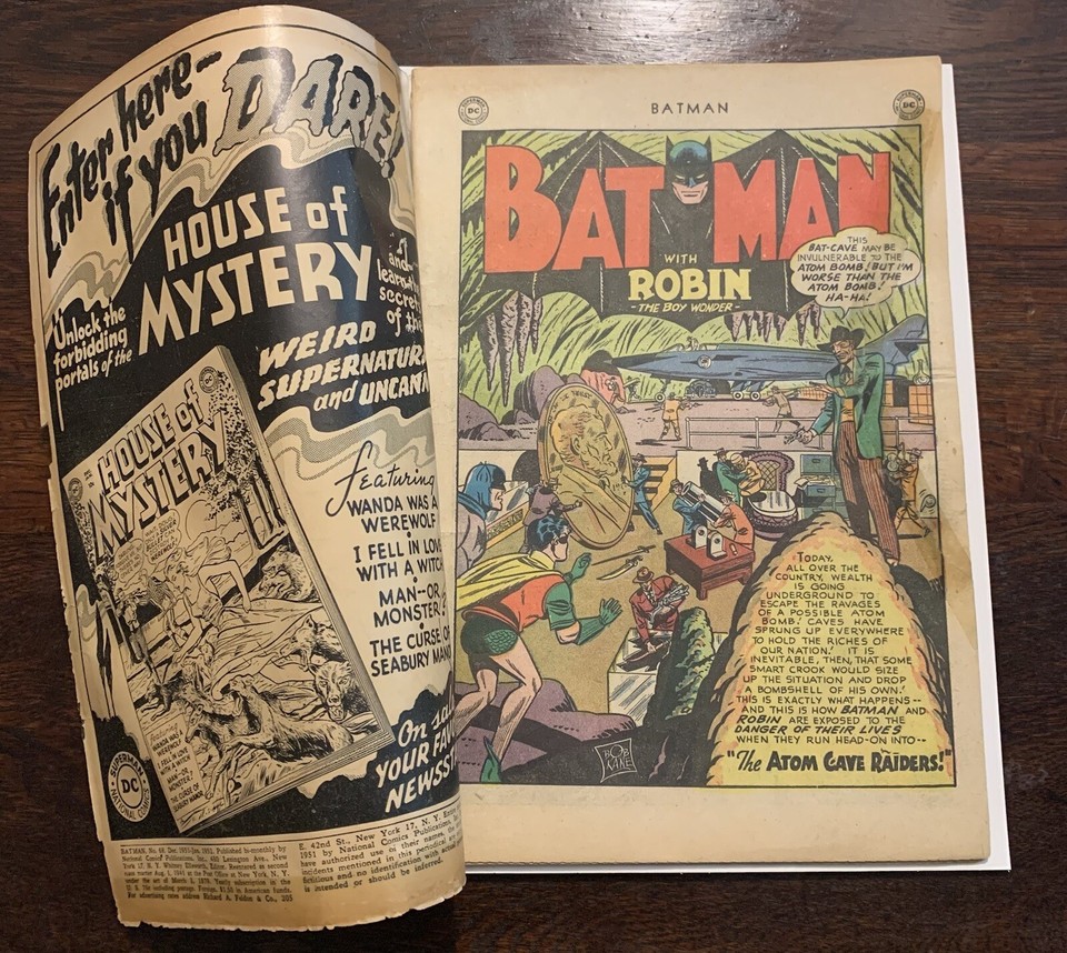 🪙 🟨 Batman #68 1952 DC Comics Golden Age Two-Face Win Mortimer Cover 🟩 ...