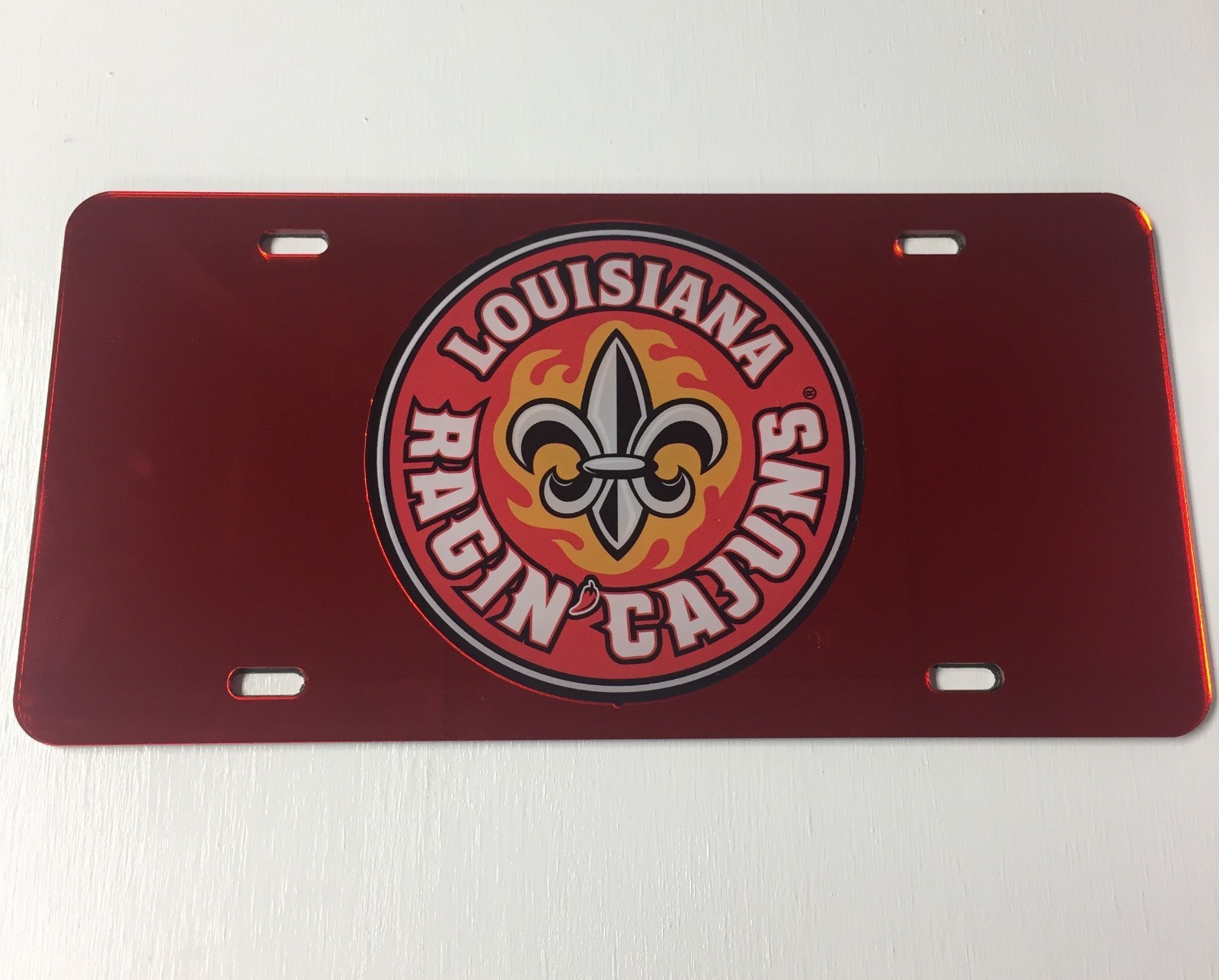 Louisiana Ragin Cajuns Logo Color Laser Cut Mirror License Plate NEW ...