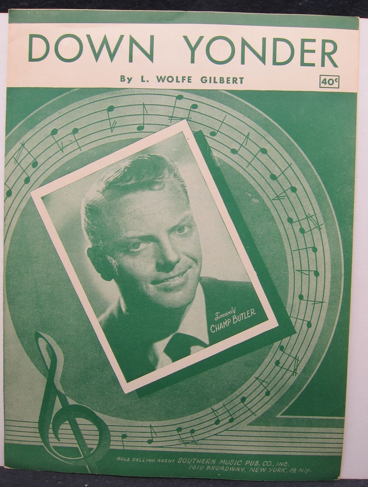 Down Yonder - L Wolfe Gilbert - Sheet Music 1948 | eBay