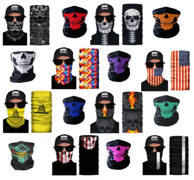 Face Mask Neck Gaiter Bandana Head Wrap Mouth Cover Skull Shield Winter ...