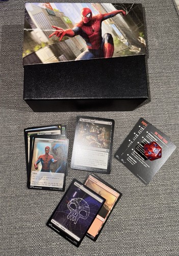 Magic MTG Marvel's Spider-Man Bundle 75 Cards, Tokens, Land, Card Box ...