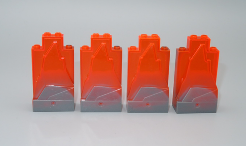 Lego lot Rock Panel 2x4x6 trans neon orange marbled Fire Castle Indiana ...