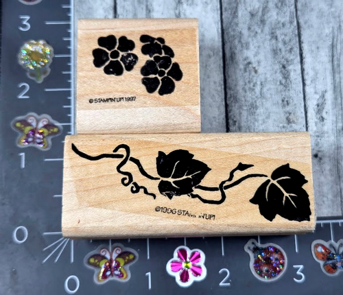 Stampin' Up! Flowers Plants Leafy Ivy Lot of 2 Silhouette Rubber Stamp ...