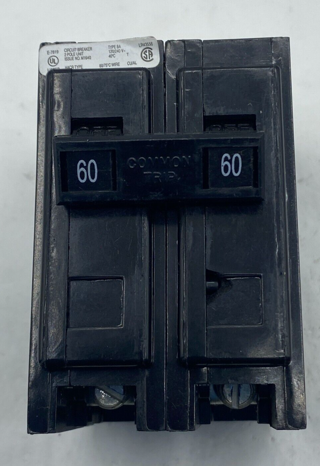 EATON BAB2060 2 Pole 60 AMP Type BA Circuit Breaker 240V | eBay