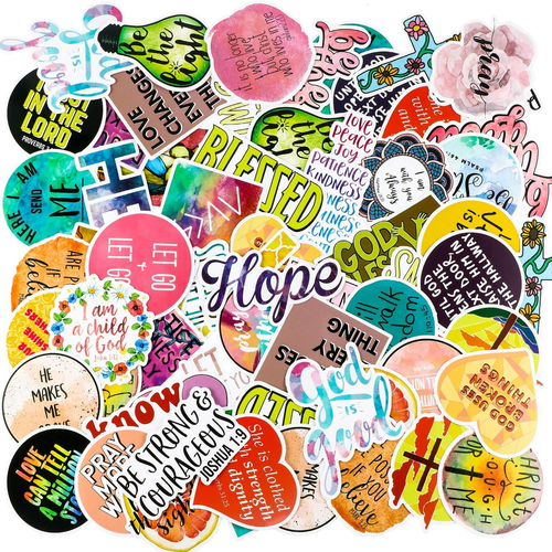 100 Pieces Inspirational Stickers Faith Wisdom Words Decals Verse ...