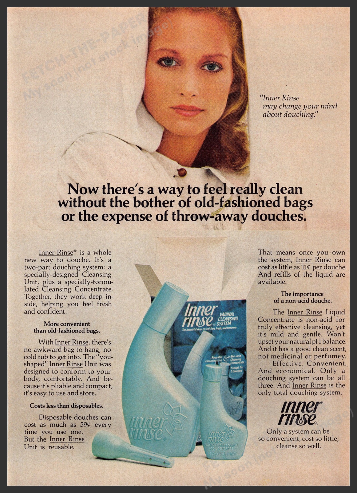 Inner Rinse 1970s Print Advertisement 1976 Fresh Feel Clean Feminine ...