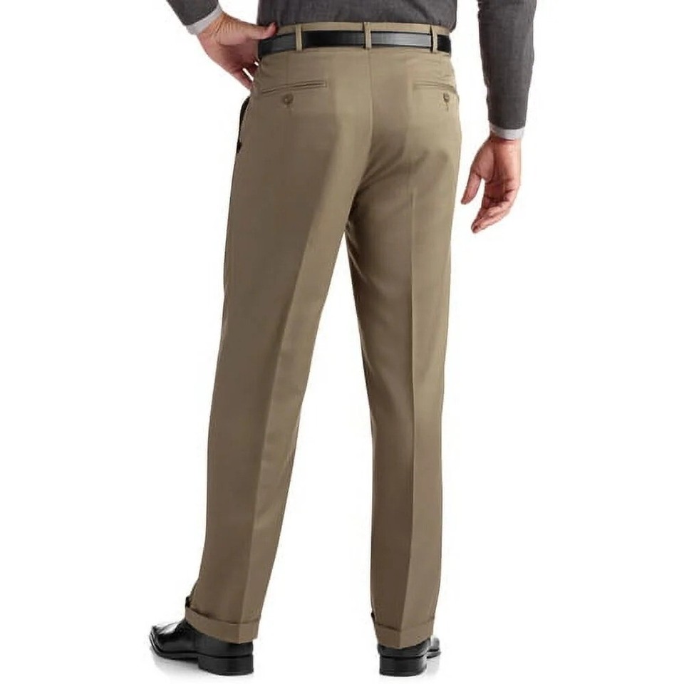 George Regular Men's Pleated Cuffed Microfiber Dress Pants SIZE 30X32 ...