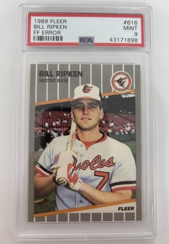 1989 Fleer Bill Ripken #616 FF Error Baseball Card PSA 9 MINT Baltimore ...