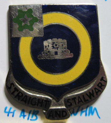 Army crest DI DUI CB clutchback 41st ARMORED INFANTRY BATTALION AIB nhm ...