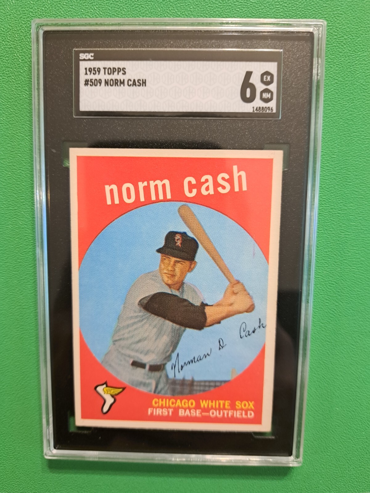 1959 Topps Norm Cash ROOKIE CARD #509 SGC 6 (EX-NM) Chicago White Sox ...