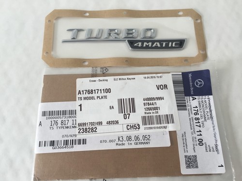 NEW Genuine Mercedes-Benz Adhesive LH AMG Turbo 4Matic Badge / Decal ...