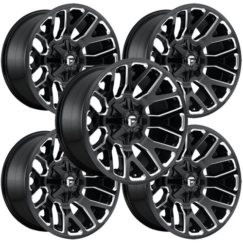 (5) Fuel D623 Warrior 20x9 5x4.5"/5x5" +20mm Black/Milled Wheels Rims ...