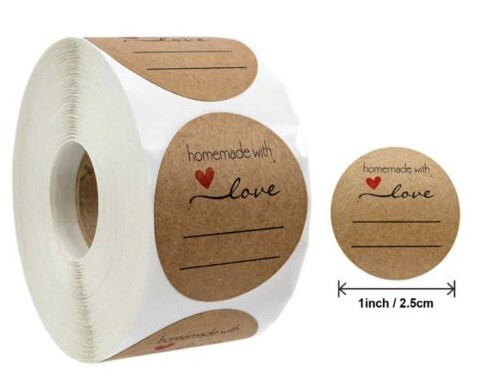 Handmade with love Stickers For Your Purchase Business Labels Round ...