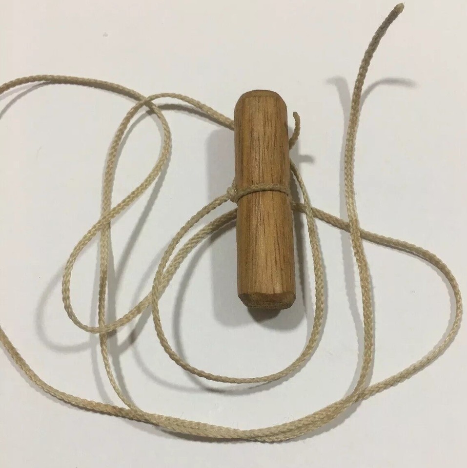 Wooden String Pull Toy. Spinning Top Game Vintage Wooden Reproduction ...