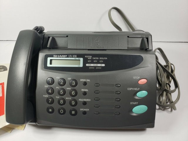 Sharp IOB UX-108 Facsimile & Telephone w/ Original Box & Manual Lightly ...