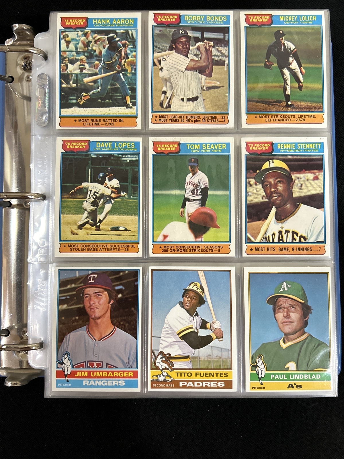 1976 TOPPS BASEBALL COMPLETE SET 660 NM-MT / Mint Beautiful Nolan Ryan ...