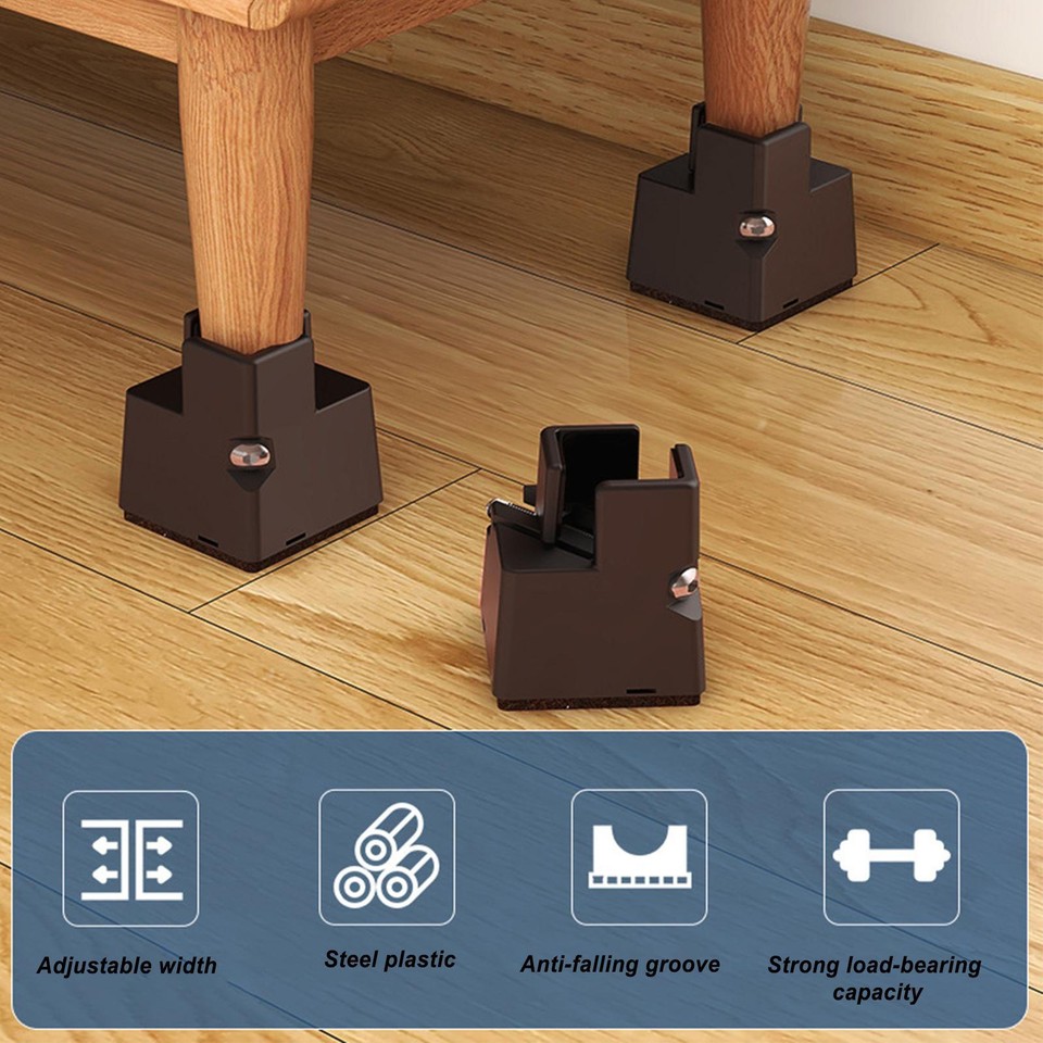 Bed Legs Risers Furniture Risers Bed Lifter 4X Desk Leg Riser Bed Lifts ...
