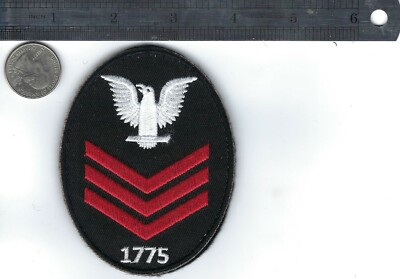 U.S. NAVY FIRST CLASS PETTY OFFICER PO1 (RED) E-6 PATCH USN 5 1/4 x 3 5 ...