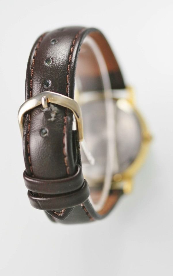 Eternity Womens Watch White Stainless Gold Brown Leather Battery Water ...