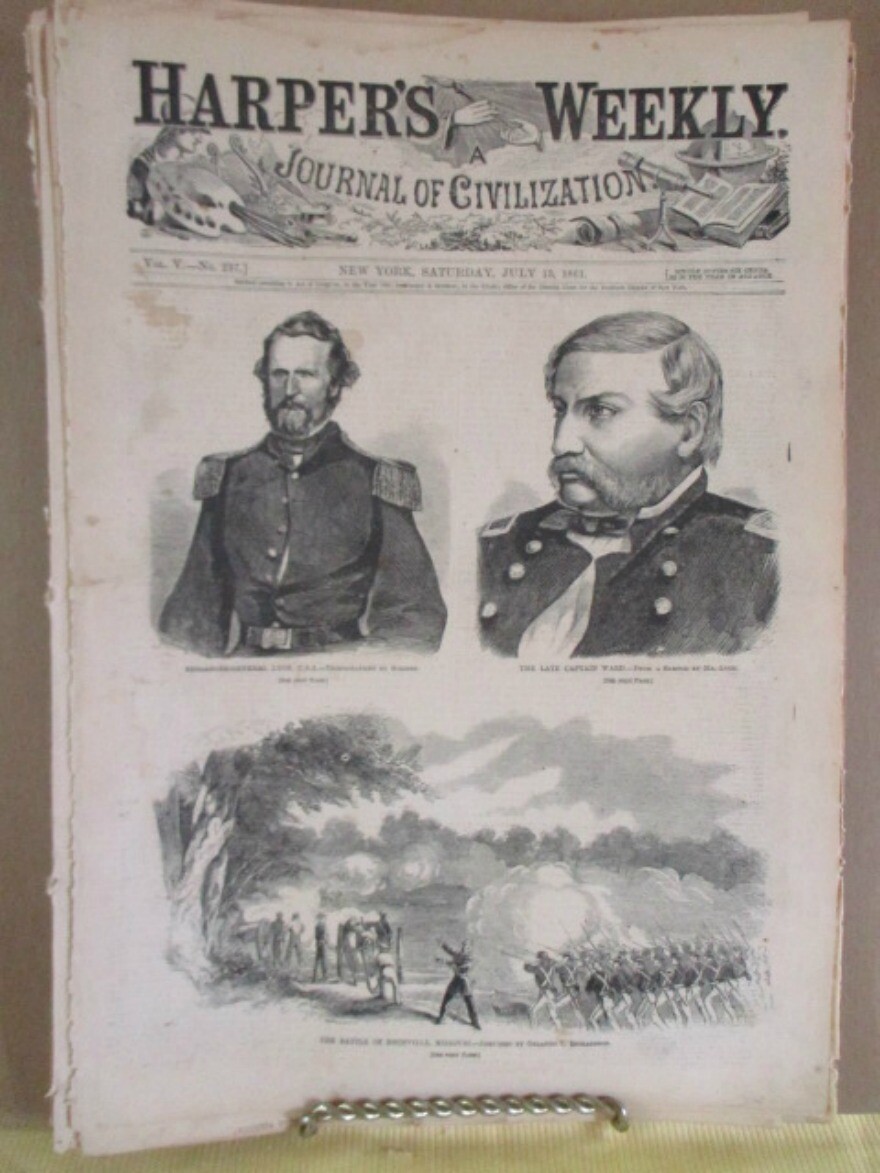 Vintage Print,BRIG.GEN LYON,CAPT WARD,Fort Pickens,Harpers,Civil War ...