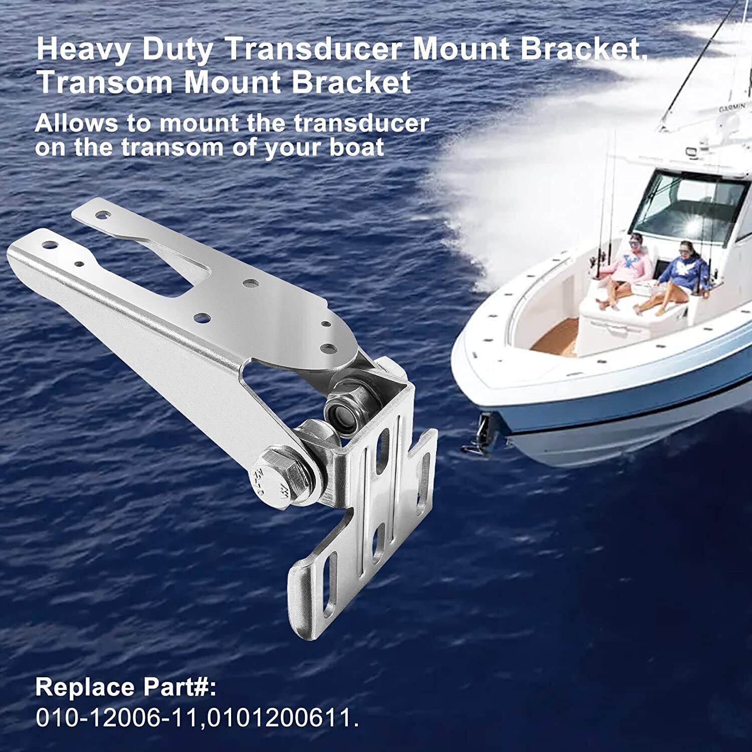 Garmin Transom Mount w Spray Shield 010-12006-11 for 4pin 8pin 12pin ...