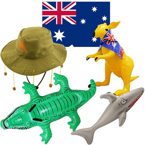 AUSTRALIAN AUSTRALIA DAY FANCY DRESS DECORATION PARTY SET FLAG HAT ...