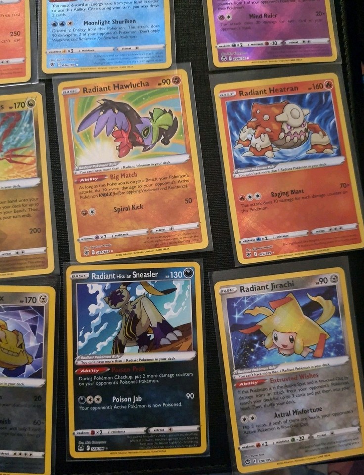 16 Radiant Rare Full Set Complete Pokemon Collection Charizard Greninja ...