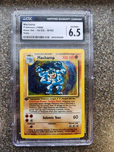 Pokémon TCG Machamp Base Set 8/102 Holo 1st Edition Holo Rare (CGC ...