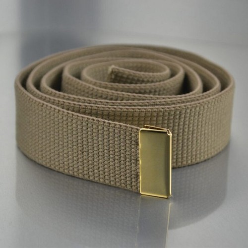 Belt: 44" Marine Corps USMC Uniform Khaki Cotton 24k Gold Plated Tip ...