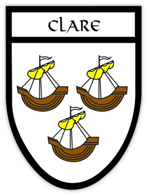 Irish County Clare Crest Ireland Shield Car Bumper Window Sticker Decal ...