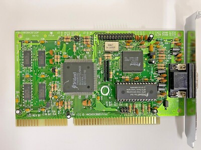 VINTAGE TRIDENT TVGA9000C 512K 16 BIT ISA VGA CARD FCC HNG900CBBD5TITA1 ...