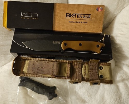 KA-BAR BK16 Becker Short Drop Point Fixed Blade Knife + Sheath, Extra ...