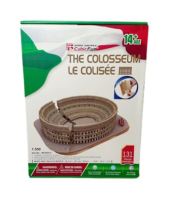 🧩 Roman Colosseum 3D Puzzle 131pc Model Kit 1:550 Scale Architecture ...