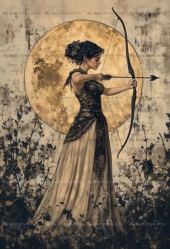 ARTEMIS ART PRINT, Greek Goddess Warrior Archer Decor, Pagan Poster ...
