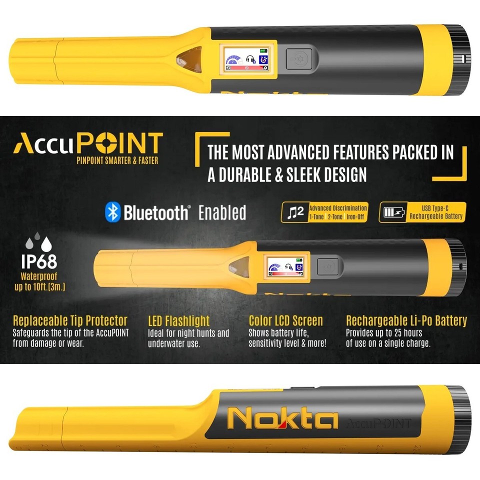 Nokta Accupoint, Bluetooth, Waterproof, Rechargeable Pinpointer | eBay