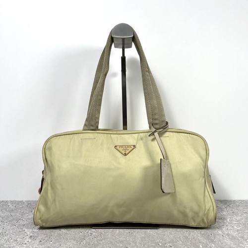 Prada Mini Boston Bag Tote Nylon Triangle Logo Designer Handbag Small ...