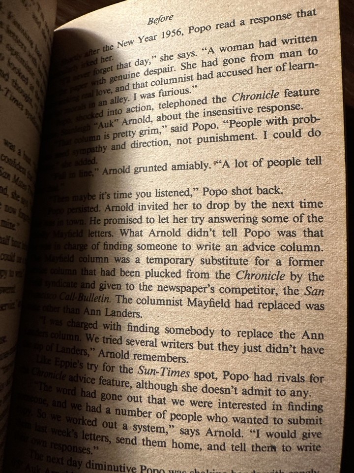 DEAR ANN, DEAR ABBY: THE UNAUTHORIZED BIOGRAPHY OF ANN By Jan Pottker ...
