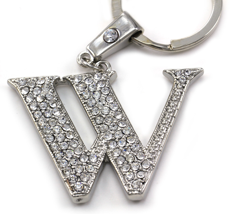 Clear Name Alphabet Initial Letter A-Z Car Keychain Key Ring Wedding ...