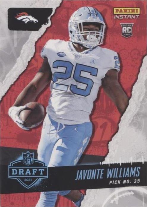 2021 Panini Instant NFL - Nfl Draft Javonte Williams #20 /829 (RC) for ...