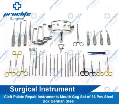 Cleft Palate Repair Instruments Mouth Gag Set of 36 Pcs Steel Box ...