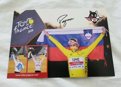 Tajeh Pogacar signed Team UAE Emirates Limited Photo Tour De France ...