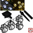 4 x Solar Dog Animal Paw Print Lights Garden Outdoor LED Path Lawn ...