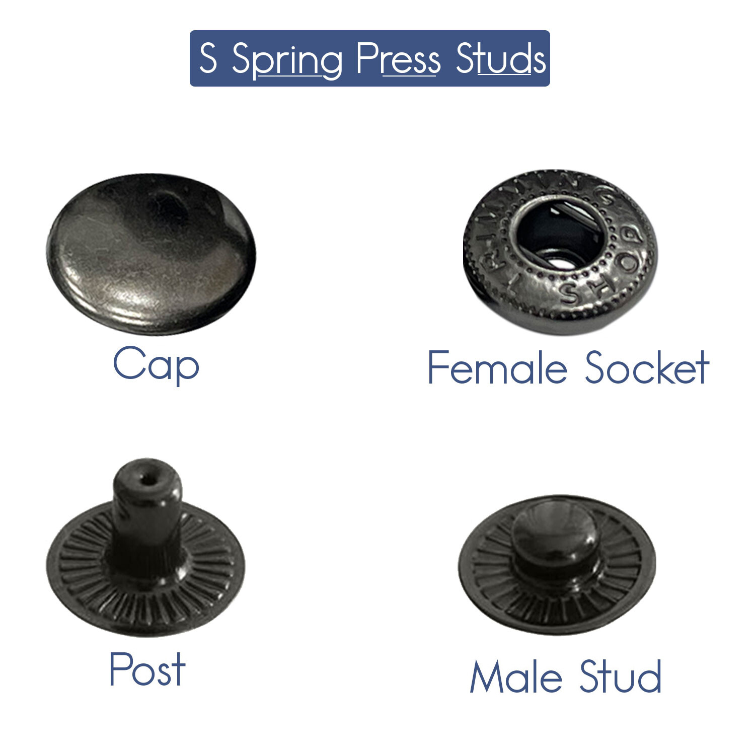 10PCS Metal S Spring Press Studs Buttons Snap Fastener Popper 12/15/17 ...