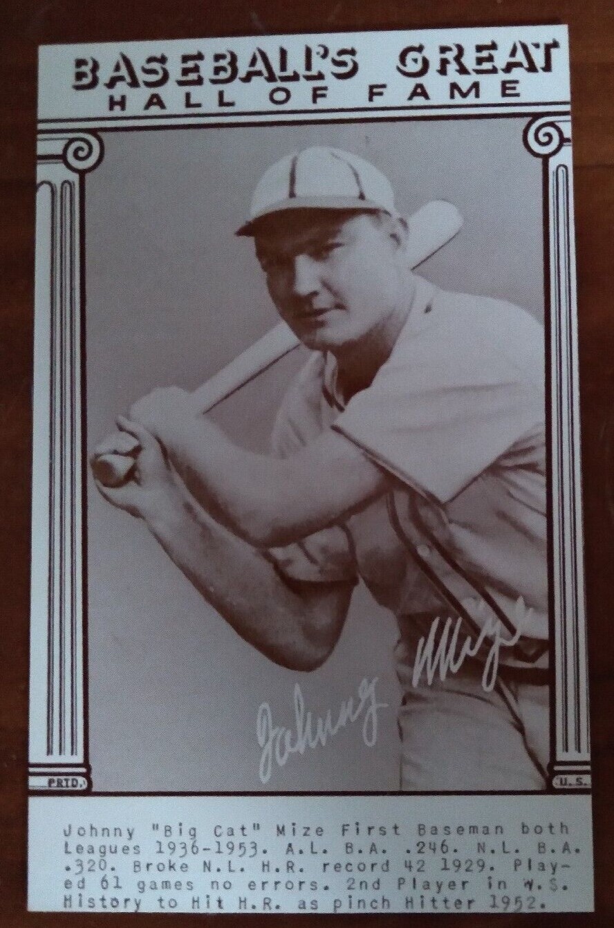 Johnny Mize - 1977 Exhibit - Baseball's Great - Hall of Fame | eBay