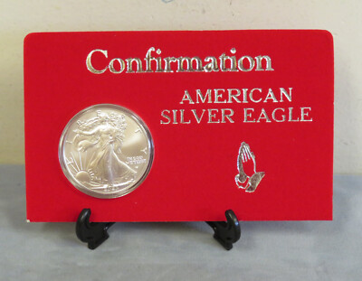 UNC 2025 American Silver Eagle in "CONFIRMATION" Display Holder & Stand ...