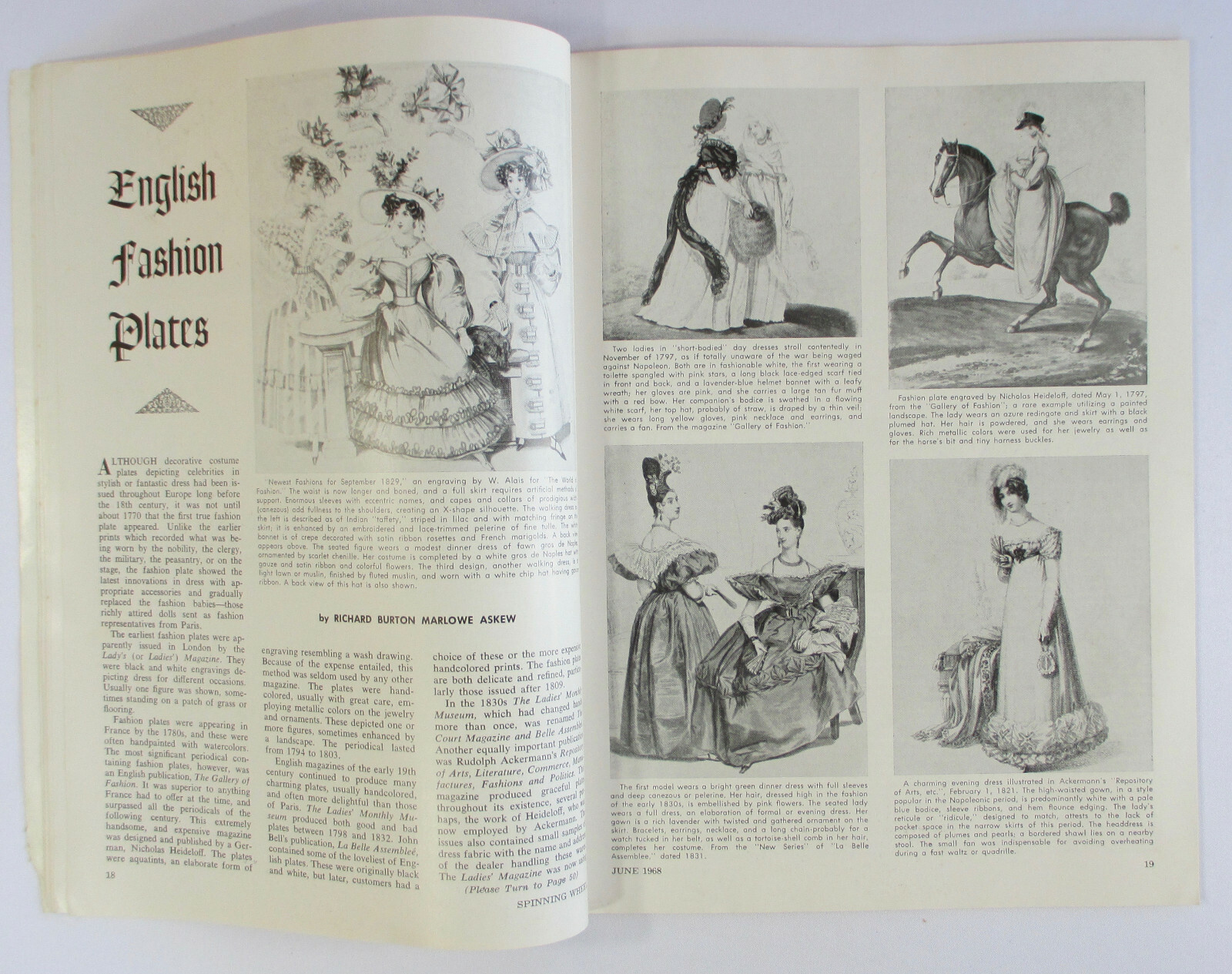 1968 June SPINNING WHEEL Antiques Magazine Ceramics Soda Fountains ...