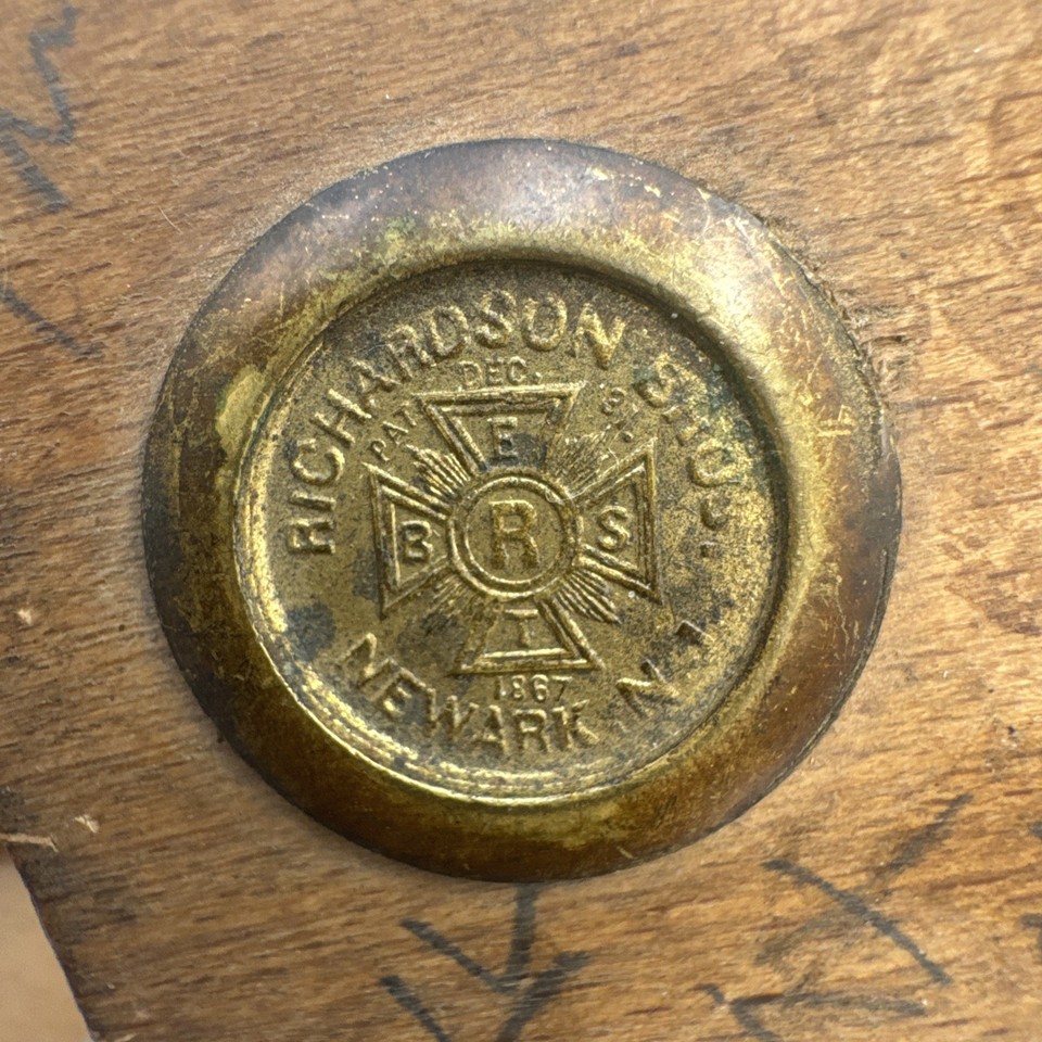 Antique Richardson Bros Disston Saw Handle Wood Brass Newark NJ Pre ...